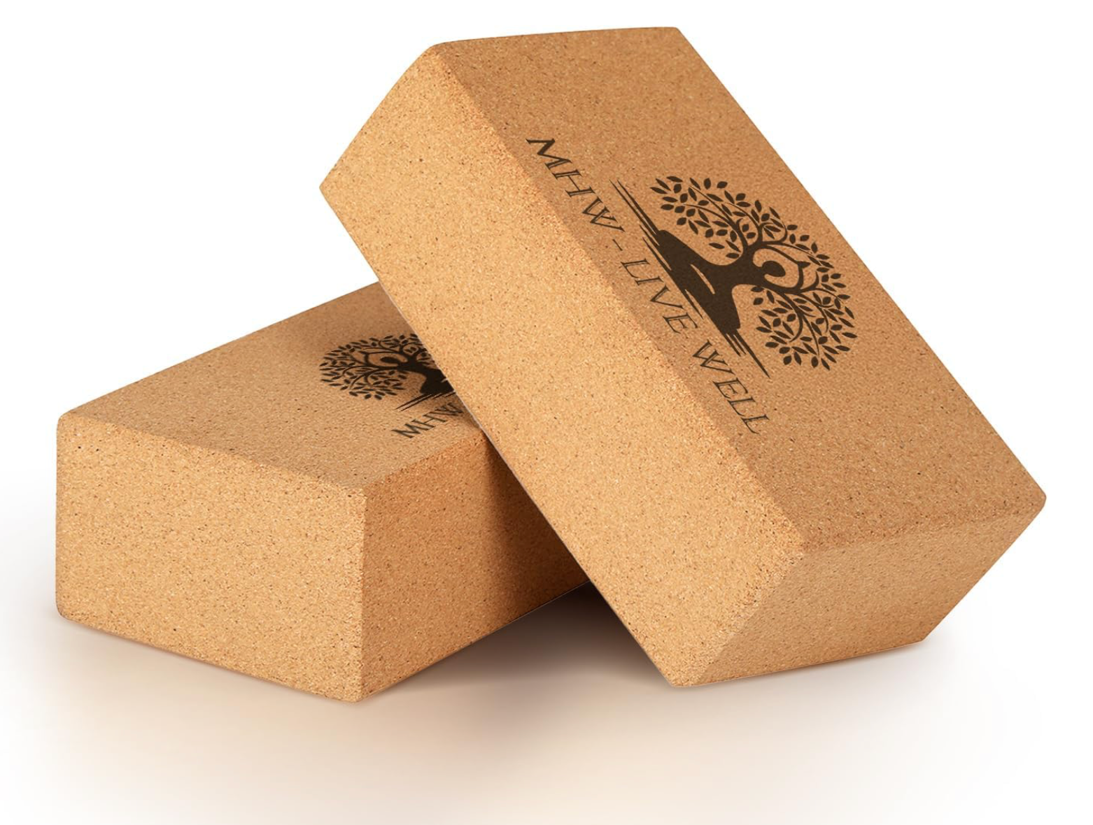 Cork Yoga Blocks 2 Pack – Eco-Friendly, Slip-Resistant, High-Density S ...